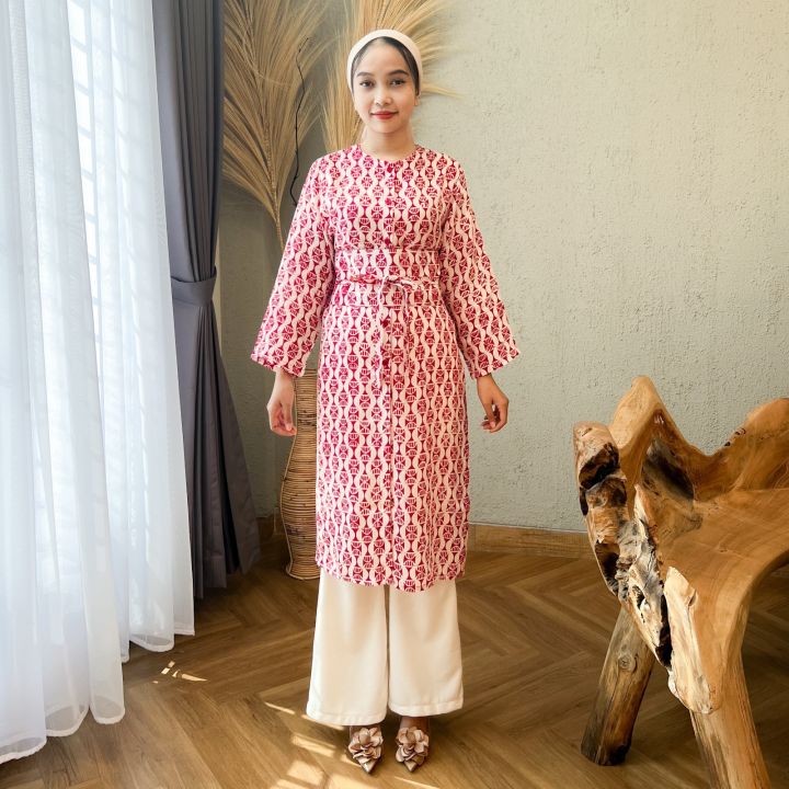 Lausboutique-Selly Long Sleeve-Outfit Batik Merah Putih | Lazada Indonesia