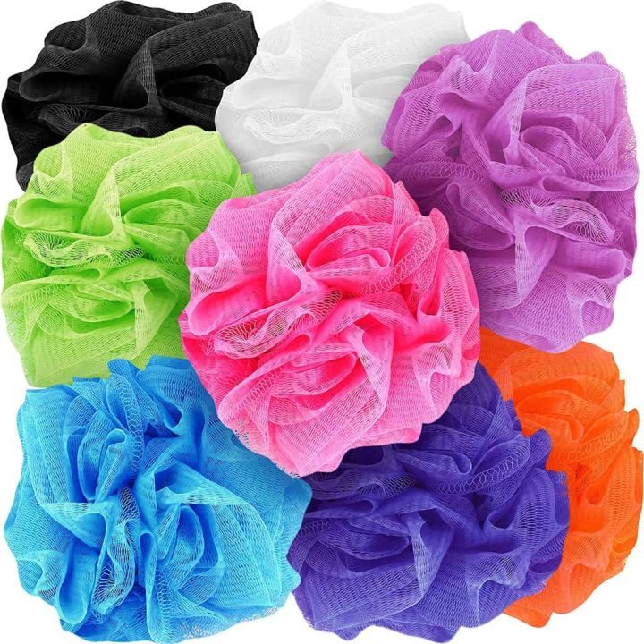 Bath Sponges Loofah Lather Mesh Pouf Shower Puff Soft Body Wash Ball