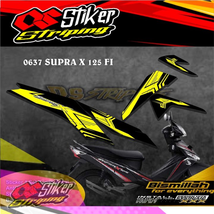 0637 Stiker Striping Supra X 125 fi Injeksi Motif Simpel | Lazada Indonesia