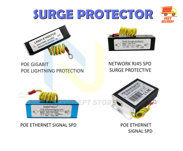 LAN & IP Camera Network RJ45 Surge Protector POE Gigabit Poe Network ...