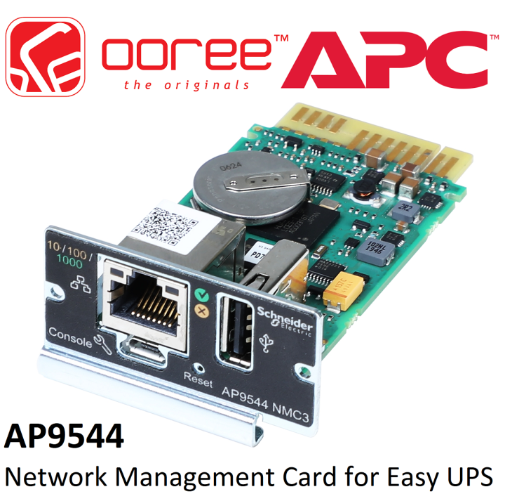 APC AP9544 NETWORK MANAGEMENT CARD FOR EASY UPS, 1-PHASE WITH 1 GIGABIT ...