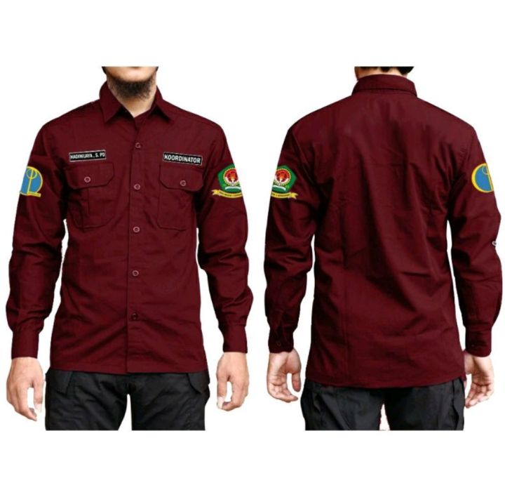 Kemeja PDL / PDH / Baju Lapangan Lengan Panjang Plus Bordir 5 dan 6 ...