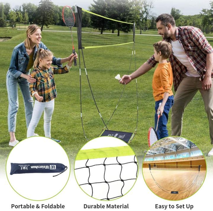 Portable Badminton Net Set With Stand Bag Folding Volleyball Tennis ... Portable Badminton Net Set With Stand Bag Folding Volleyball Tennis ...