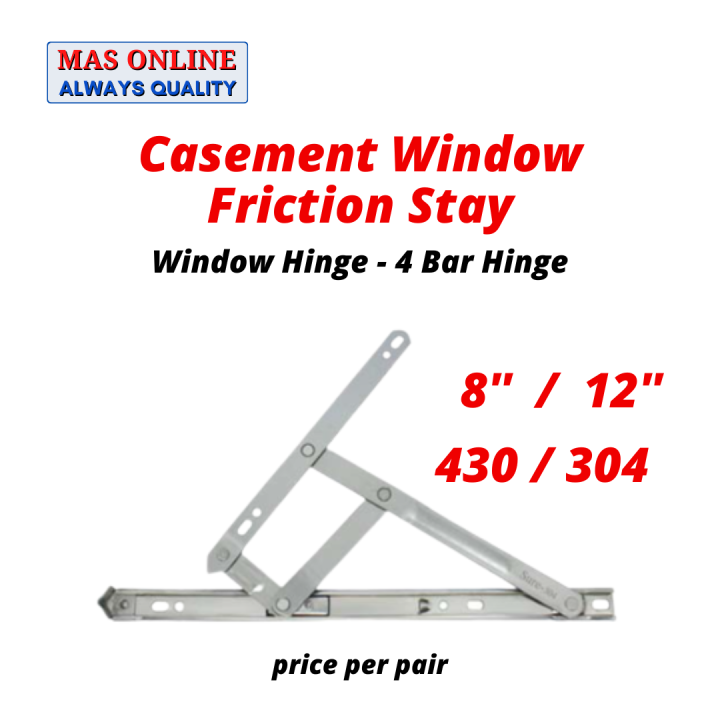 MASONLINE 4 Bar Window Hinge, Friction Stay 430 / Engsel Tingkap ...