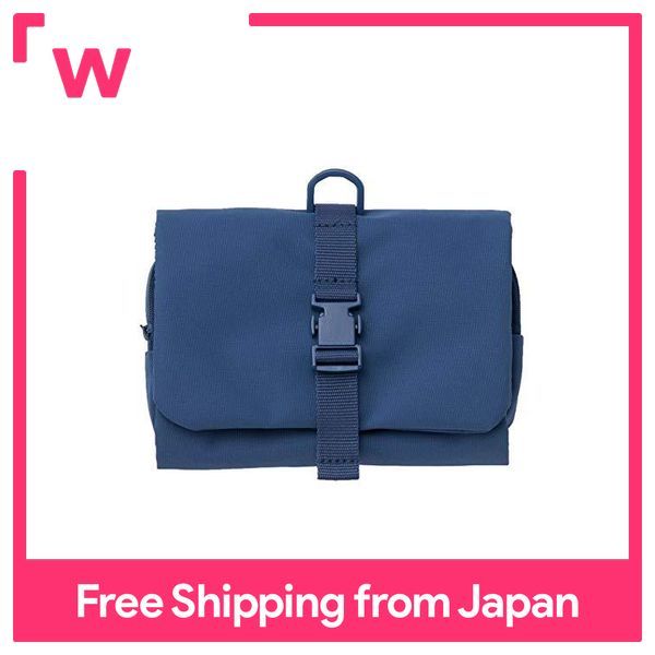 MUJI Polyester Hanging Case with Detachable Pouch (New) Navy Approx. 12 ...