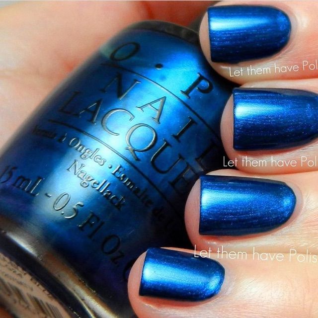 พร้อมส่ง OPI - Unfor-greta-bly Blue ยาทาเล็บสีน้ำเงินเข้มมีชิมเมอร์ ...