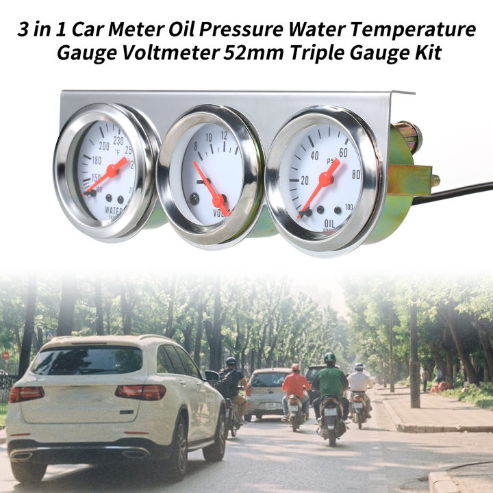 【Hot】3 in 1 Car Meter Oil Pressure Fahrenheit Water Temperature Gauge ...