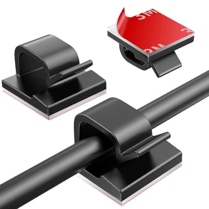 Atowin 10/20/50pcs 3M Self-adhesive USB Cable Clips Desktop Wire ...