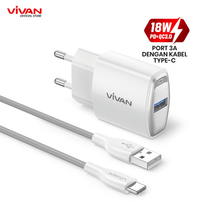Charger VIVAN Power Oval 3C / 3L 3A 18W Original Quick Charging Fast ...