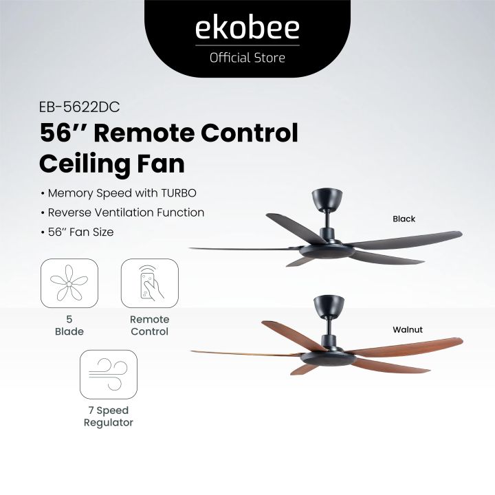 Ekobee 56 inch Remote Control Ceiling Fan EB-5622DC | Lazada