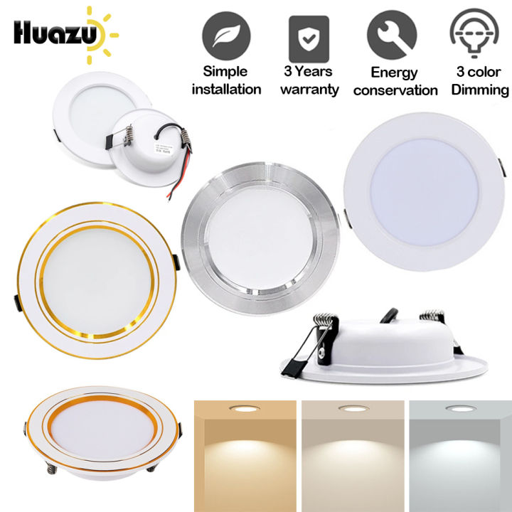 LED Downlight 3 Colors 5W 9W 12W 15W 18W Recessed Round LED Ceiling ...