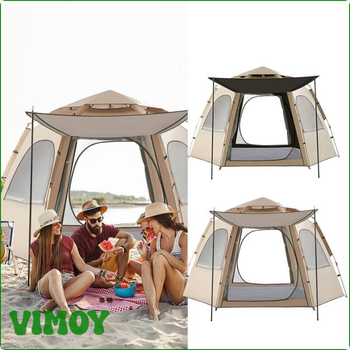 [VIMOY] เต็นท์อัตโนมัติตั้งแคมป์พร้อมหน้าต่างกันน้ำแบบ Pop Up เต็นท์ทรงโดมแบบพกพาเต็นท์หกเหลี่ยม ...