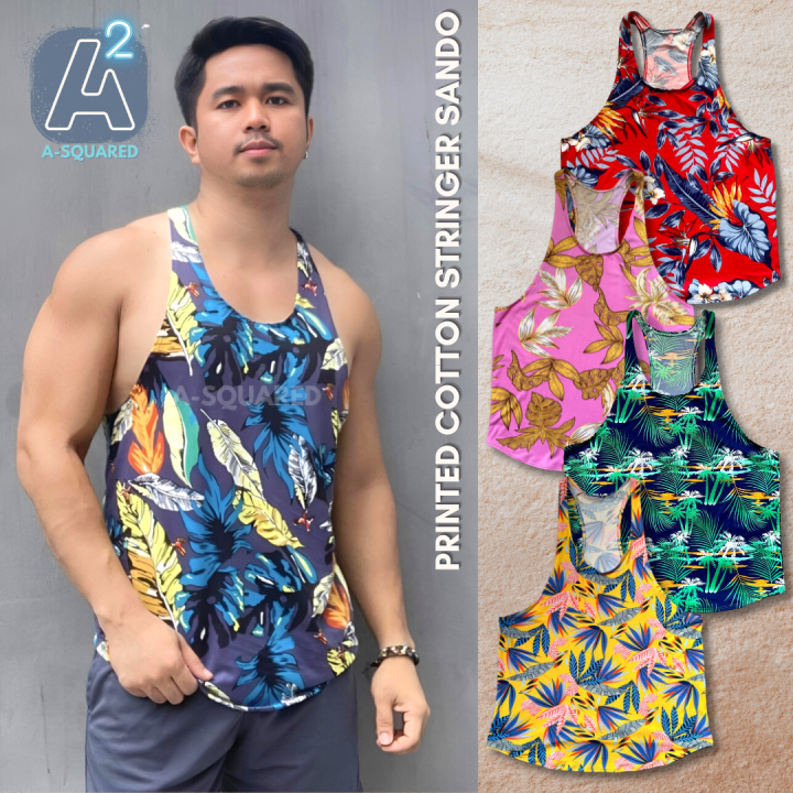 Printed Cotton Stringer Tank Top Summer Beachwear Sando | Lazada PH