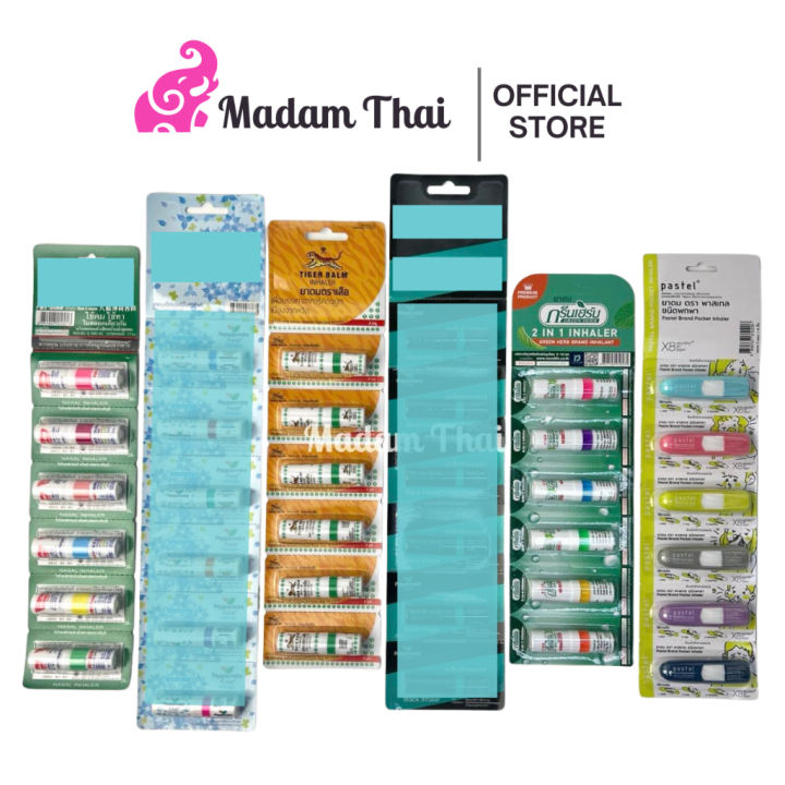 [ PACK OF 6 & 12 ] THAILAND INHALERS ASSORTED 2in1 Nasal Inhaler ...