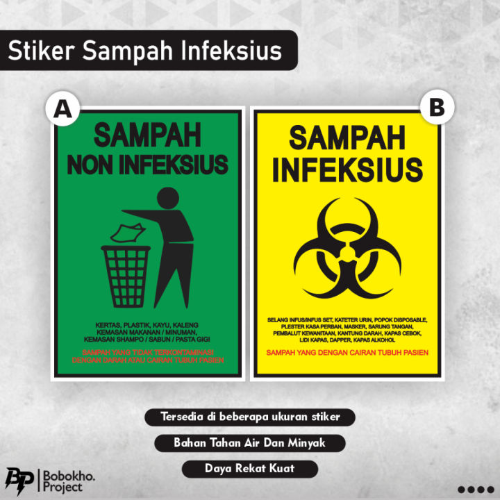 Sign Sticker limbah Sampah Infeksius / limbah Sampah non infeksius ...