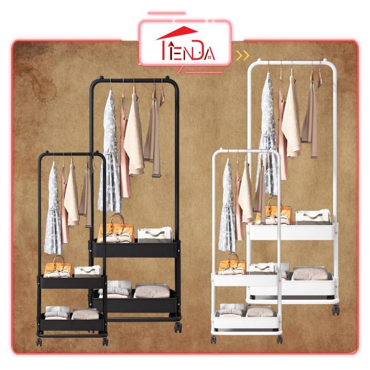 Trolley Clothes Rack Hanger Coat Rack Bedroom Simple Hanging Clothes ...