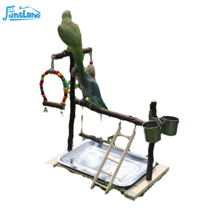 FunsLane Parrots Playgrond With Chewing Ball, Bird Climbing Perch ...