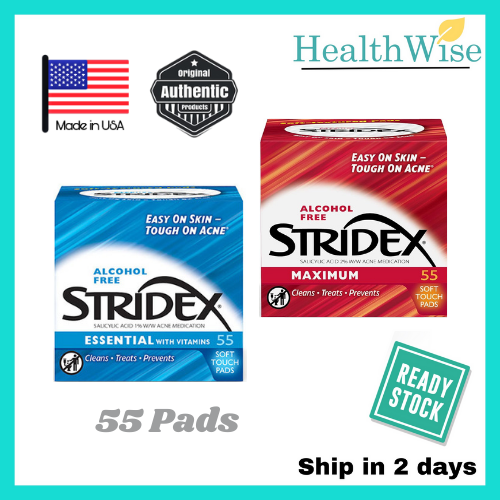 [USA] Stridex Soft Acne Pads (Blue Essential/Red Maximum) 55 Pads (EXP ...
