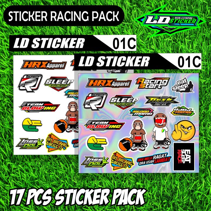 01C 17 PCS STICKER PACK RACING START, STICKER AESTHETIC LOGO, STICKER ...