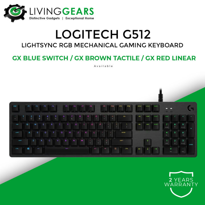 LOGITECH G512 Lightsync Gaming Keyboard (GX Blue Switch / GX Brown ...