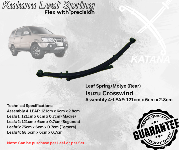 Molye Leaf spring Isuzu Crosswind Rear 121cm x 6cm x 2.8cm | Lazada PH