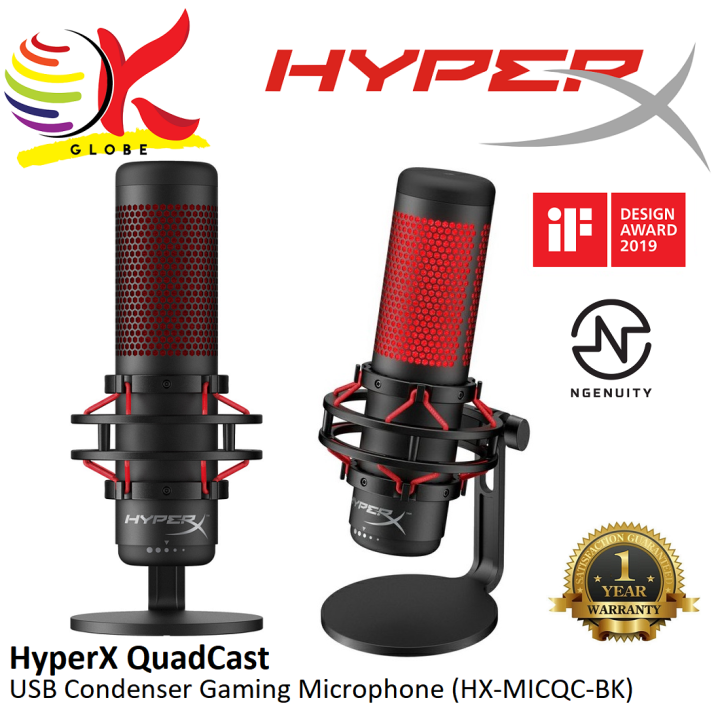 HYPER-X HYPERX QUADCAST USB CONDENSER GAMING MICROPHONE WITH BUILT IN ...