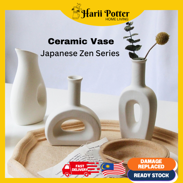 HARII POTTER Ceramic Vase Japanese Zen Vase Series Artistic Elegant ...