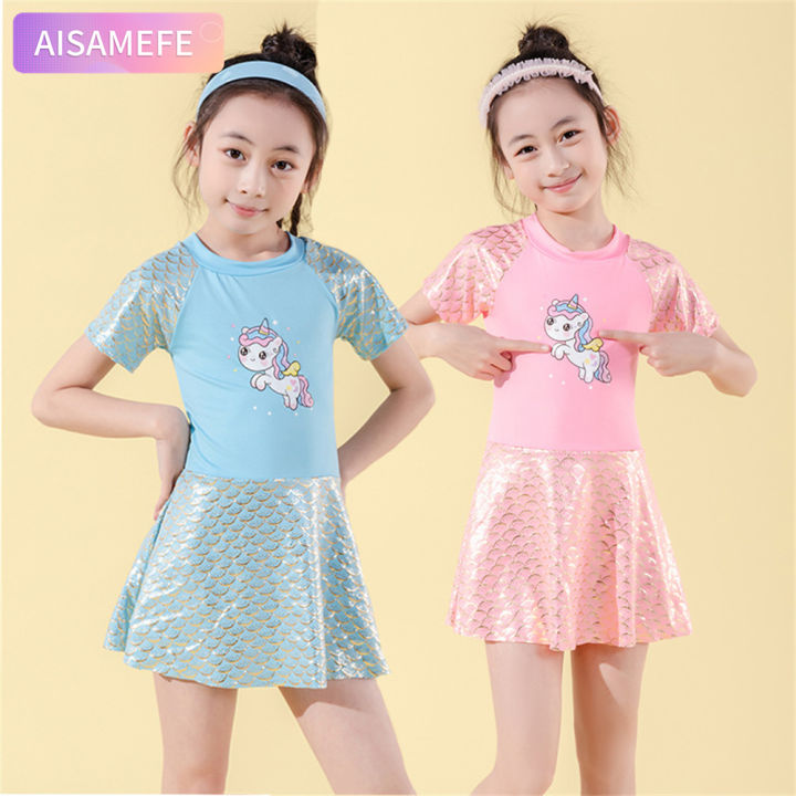 AISAMEFE Children Swimwear Girl Mermaid 2023 New Girls High School ...