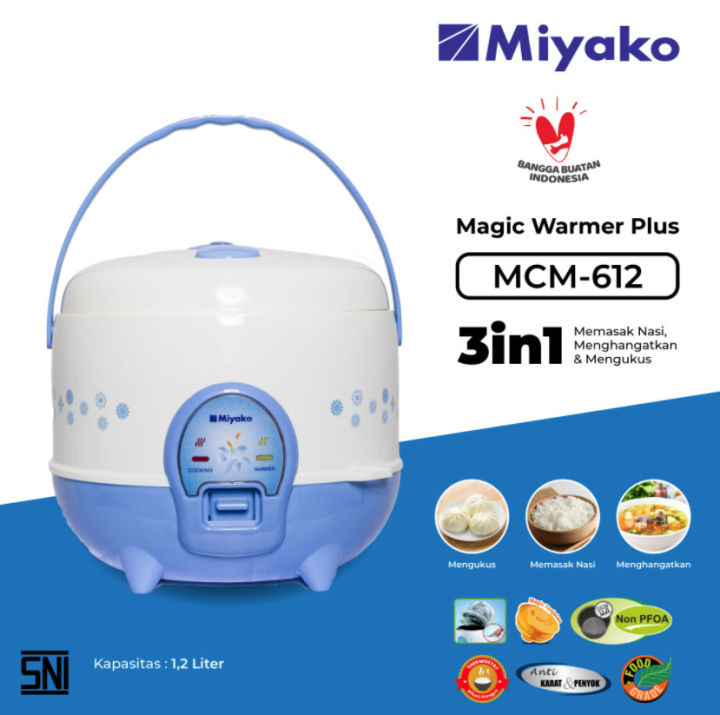 Rice Cooker MIYAKO 3 in1 MCM-512/612 Kapasitas 1,2 liter UKURAN SEDANG ...