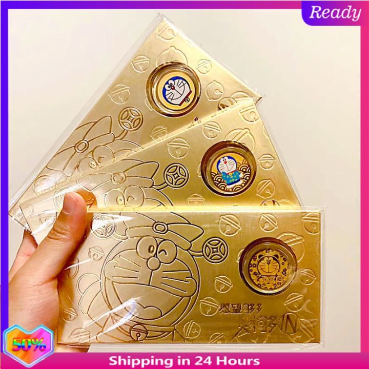 【现货正品】new pattern Doraemon Gold coins Full gold doraemon commemorative coin a birthday present ...
