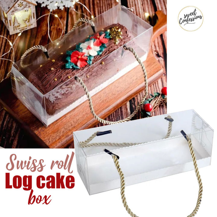 Swiss roll box log cake boxes clear transparent box for roll cakes ...