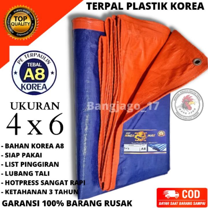 Terpal Tenda Plastik A8 4x6 Korea Asli Tutup Mobil,lembaran,multifungsi ...