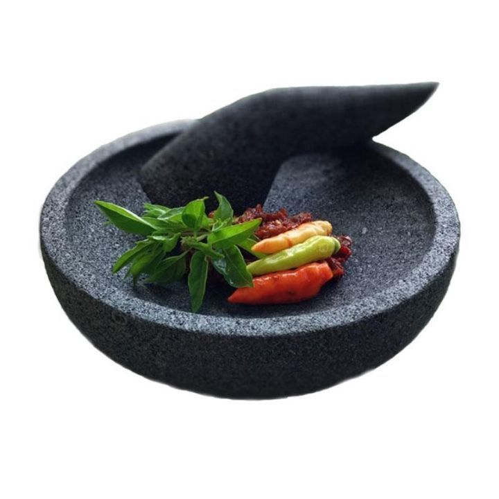 Queen - COET / COBEK BATU GUNUNG ASLI 20 CM BUBUT + ULEKAN - 1 Set ...