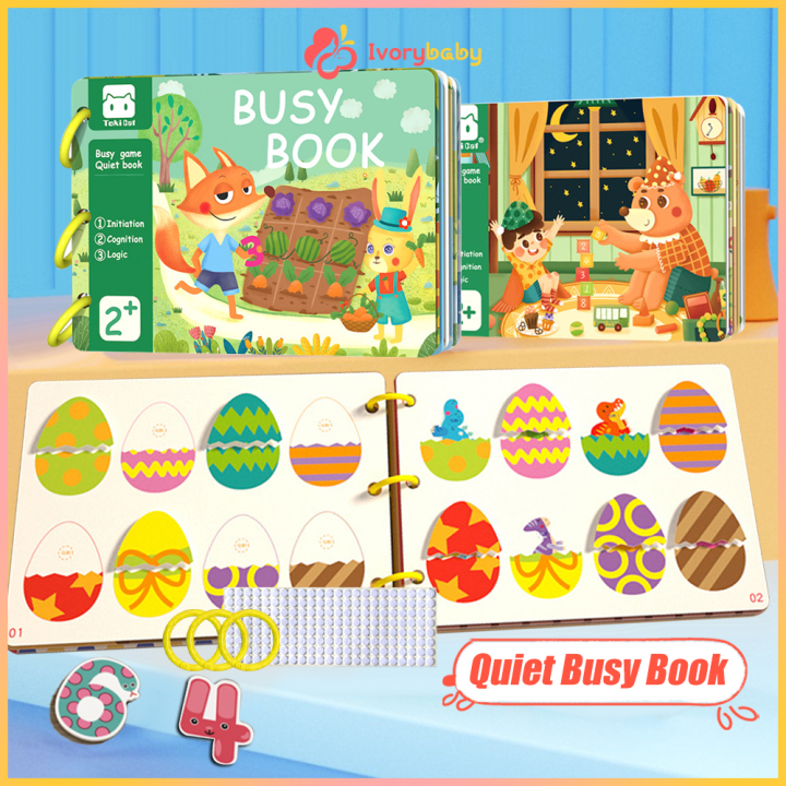 Ivorybaby Buku Aktivitas Bayi Busy Book Velcro Reused Soft Book ...