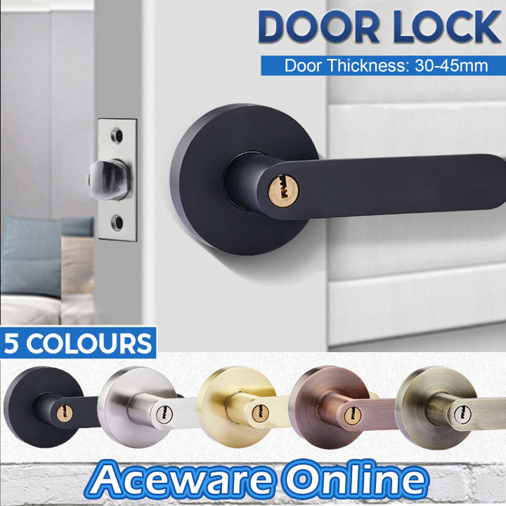 【IN Stock】Door Lock Handle Door Lock Set Room Door Lock Bedroom Door ...