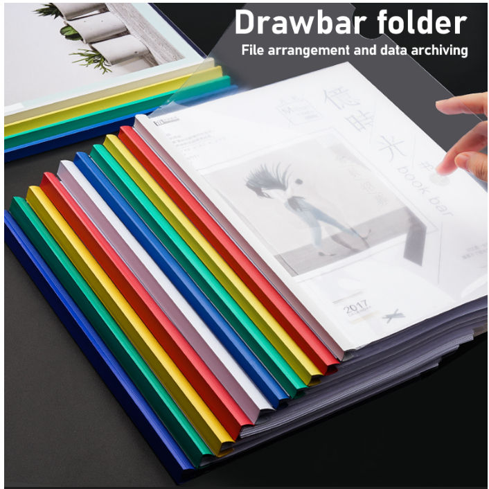 Plastic Sliding Folder A4 Clear/Colored Report Sliding Folder School ...