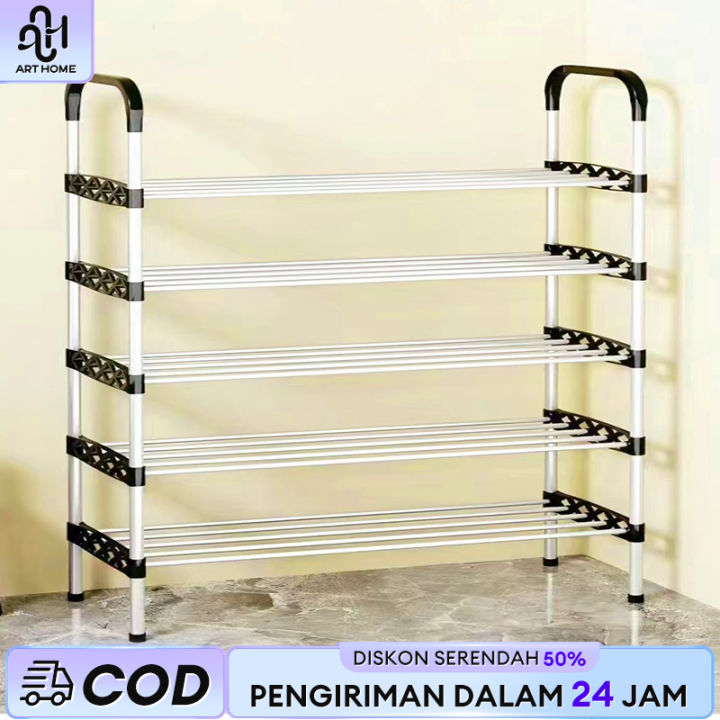 Rak Sepatu Stainless Steel Kapasitas Besar Tempat Sepatu Rak Sandal 8 ...