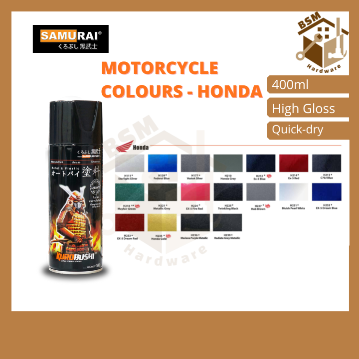 BSM Samurai Spray Paint Motorcycle Colours (Honda) Motorcycle Paint ...