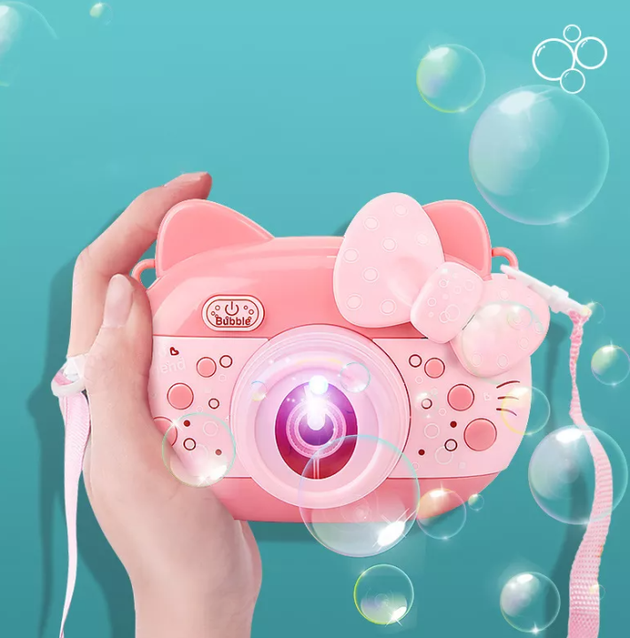HELLOKITTY BUBBLE MACHINE GUN CAMERA WITH LIGHT AND SOUNDS FREE ...
