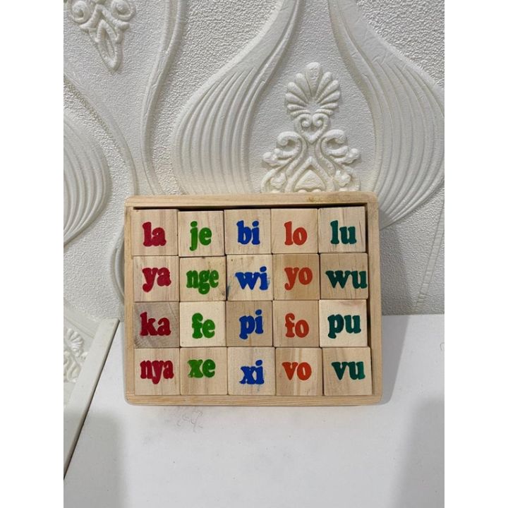 Mainan kayu Balok suku kata pinus | Lazada Indonesia