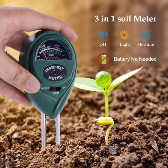 3 in1 Soil Meter Hygrometer Moisture Sunlight PH Digital Meter Tester ...