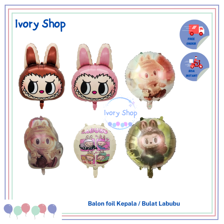 Balon Foil Karakter Kepala Kartun Labubu Bulat Labubu | Lazada Indonesia