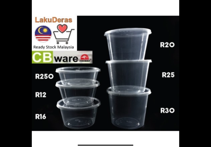 Tupperware plastic bulat kecil-besar / Microwave Clear Round Disposable ...
