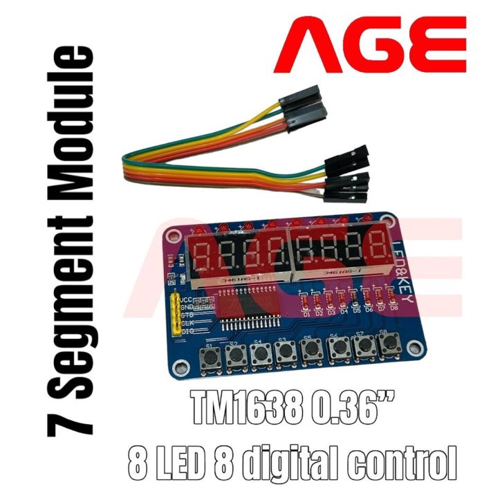 TM1638 BASED BOARD บอร์ดแสดงผลตัวเลข 8 หลักพร้อม LED และปุ่มกด | Lazada.co.th