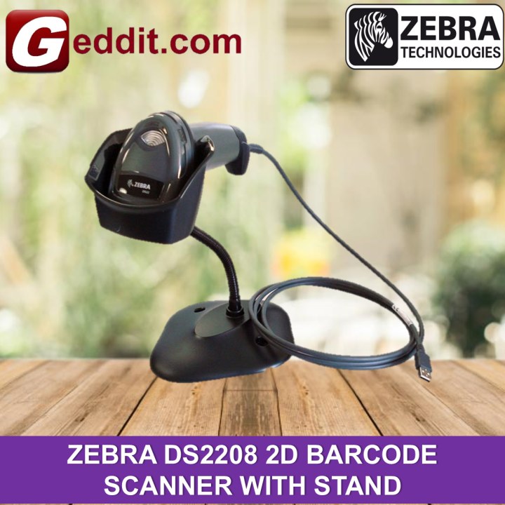 ZEBRA DS2208 2D HANDHELD BARCODE SCANNER WITH STAND - USB ) DS-2208 ...