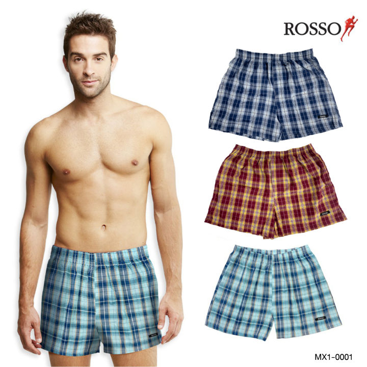 Rosso Boxer กางเกงขาสั้น บ๊อกเซอร์ ใส่สบาย Boxer Original (1ตัว/แพ็ก ...