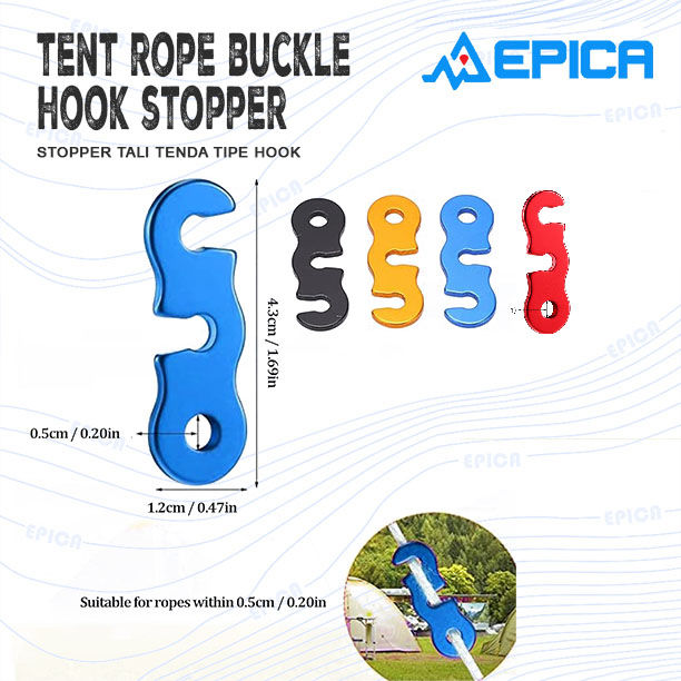 EPICA Stopper buckle Tipe Hooks Pengencang Tali Tenda flysheet Quick ...