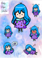 Lumie Space Friend - Stacey sticker collection ( Cute Blue-Haired Girl ...