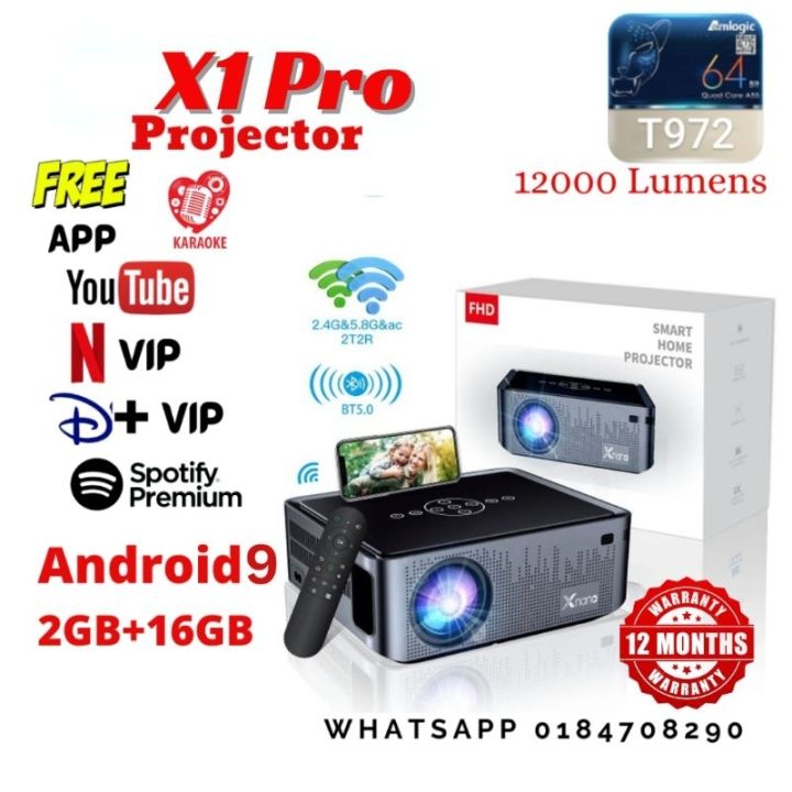 โปรเจคเตอร์อัจฉริยะ Xnano X1 Pro 8K 2GB RAM+16GB ROM ระบบ Android ...