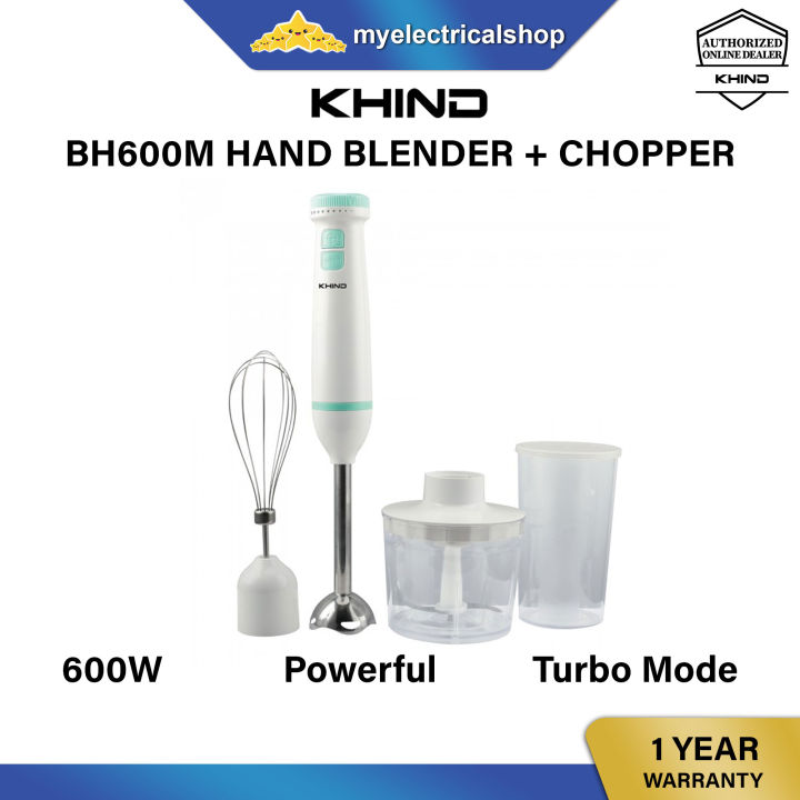 Khind BH600M Hand Blender 3 in 1 ( Chopper , Blender & Whisk ) | Lazada